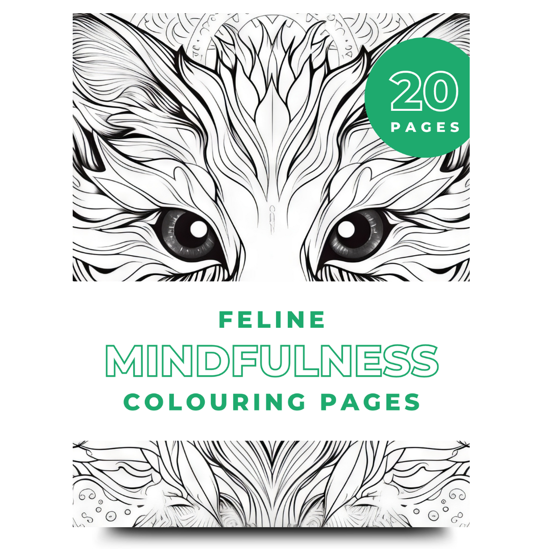 Feline Mindfulness Colouring Page